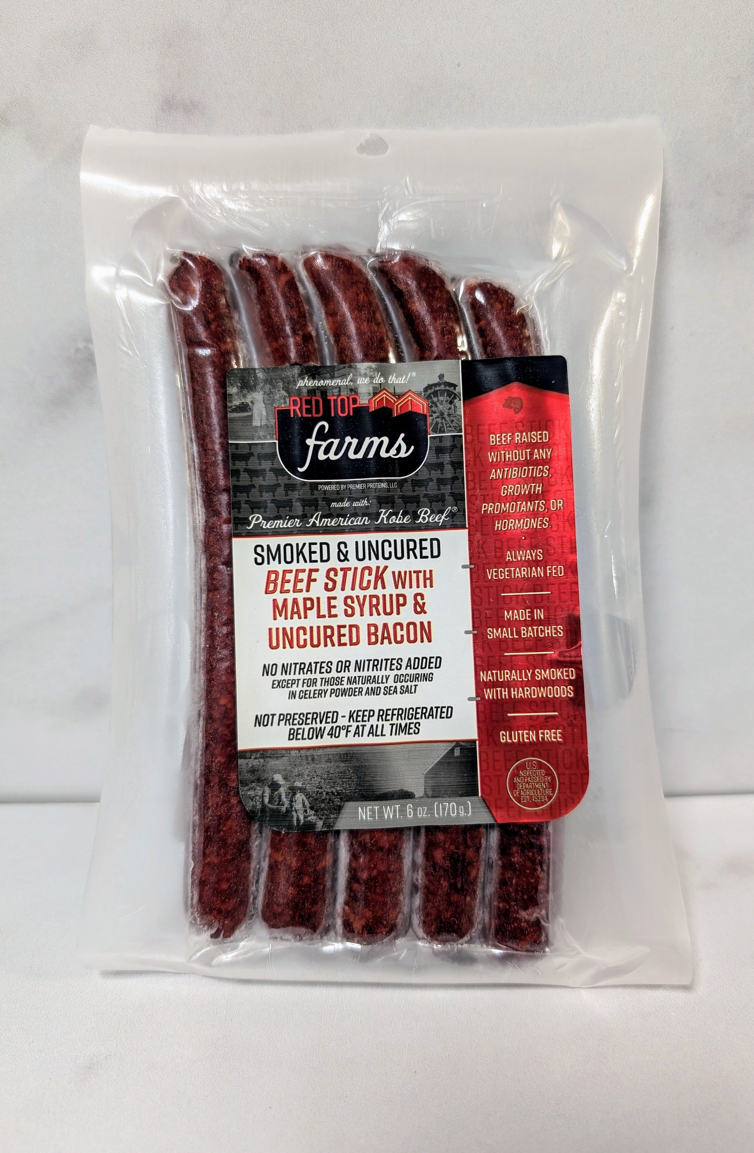Premier American Kobe Beef Maple Syrup & Uncured Bacon Snack Stick ...